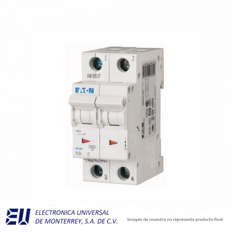 INTERRUPTOR TERMOMAGNETICO PARA RIEL DIN 20 AMP 6KA 2 POLOS - PLS6-C20/2-MW - Electrónica Universal