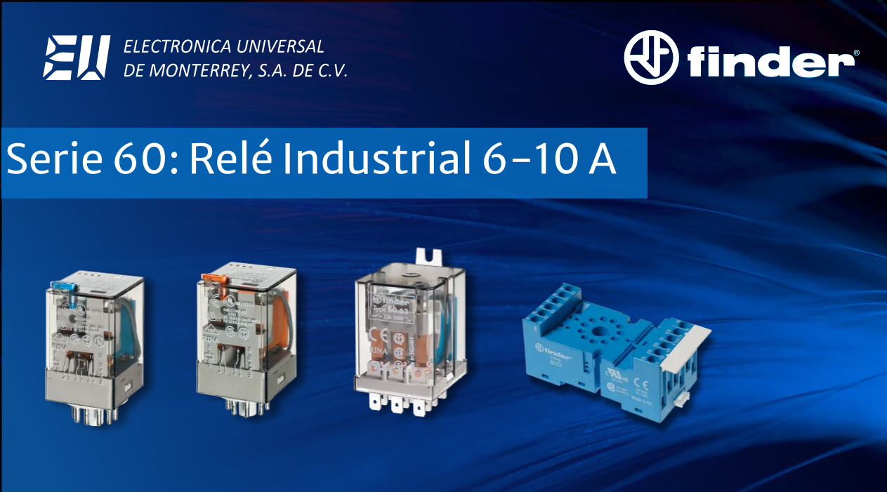 Serie 60 de Finder: Relé industrial 6 - 10 A - Electrónica Universal